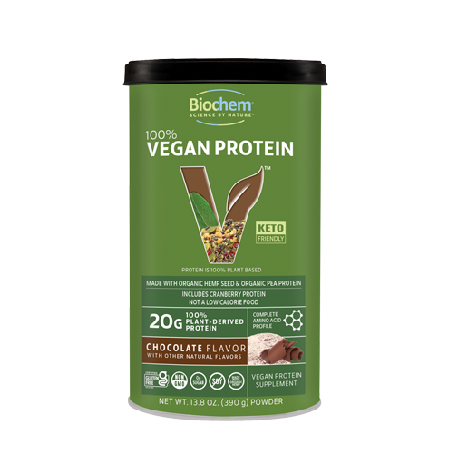 Chocolate Vegan Protein Powder: 20g Protein Per Serving – Biochem Protein