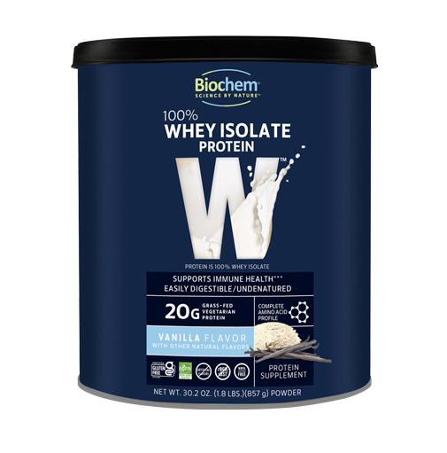 Vanilla Whey Protein Powder: Grass-fed, Non-GMO, Vegetarian – Biochem ...